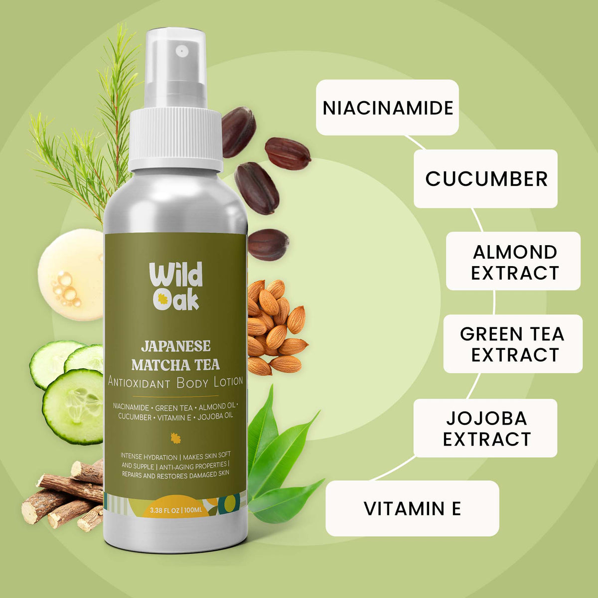 Japanese Matcha Tea Antioxidant Body Lotion for Skin Nourishment – Wild ...